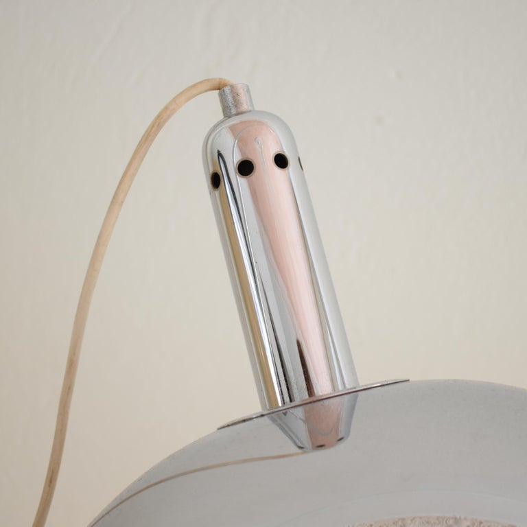 Midcentury Italian Chrome and White Floor Lamp Focus by Fabio Lenci for ...