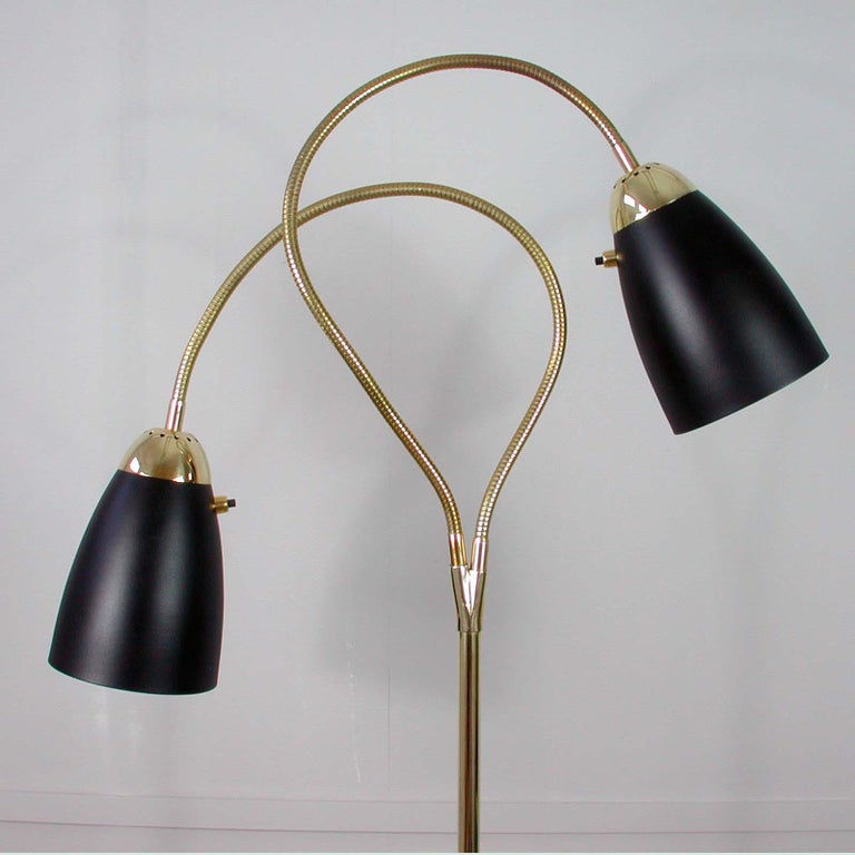 Midcentury Italian Double Gooseneck Floor Lamp, 1950s at 1stDibs ...