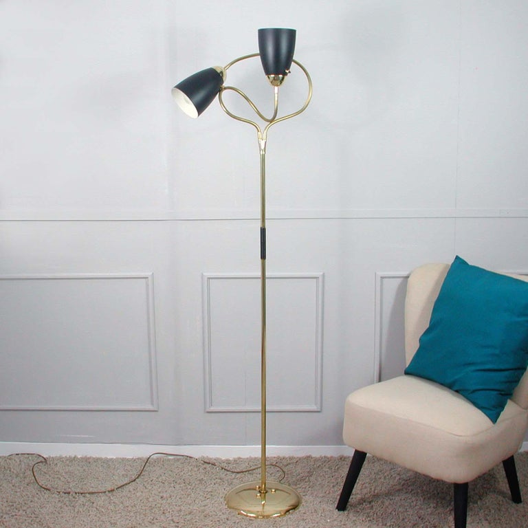 Midcentury Italian Double Gooseneck Floor Lamp, 1950s at 1stDibs ...