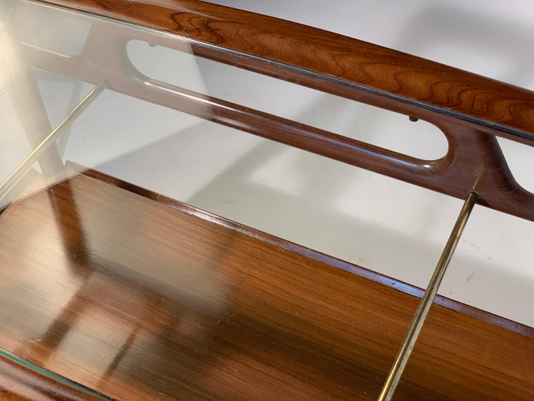 Mid Century Italian Food Trolley with Glass Shelf and Wheels For Sale ...