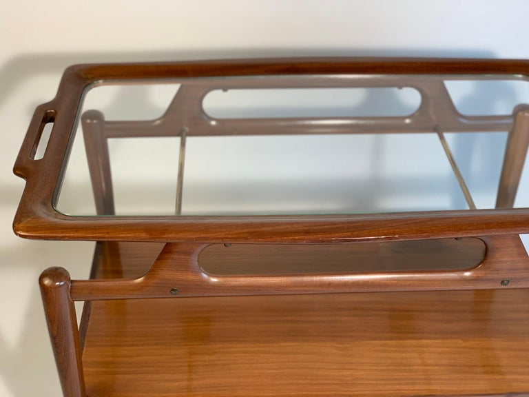 Mid Century Italian Food Trolley with Glass Shelf and Wheels For Sale ...
