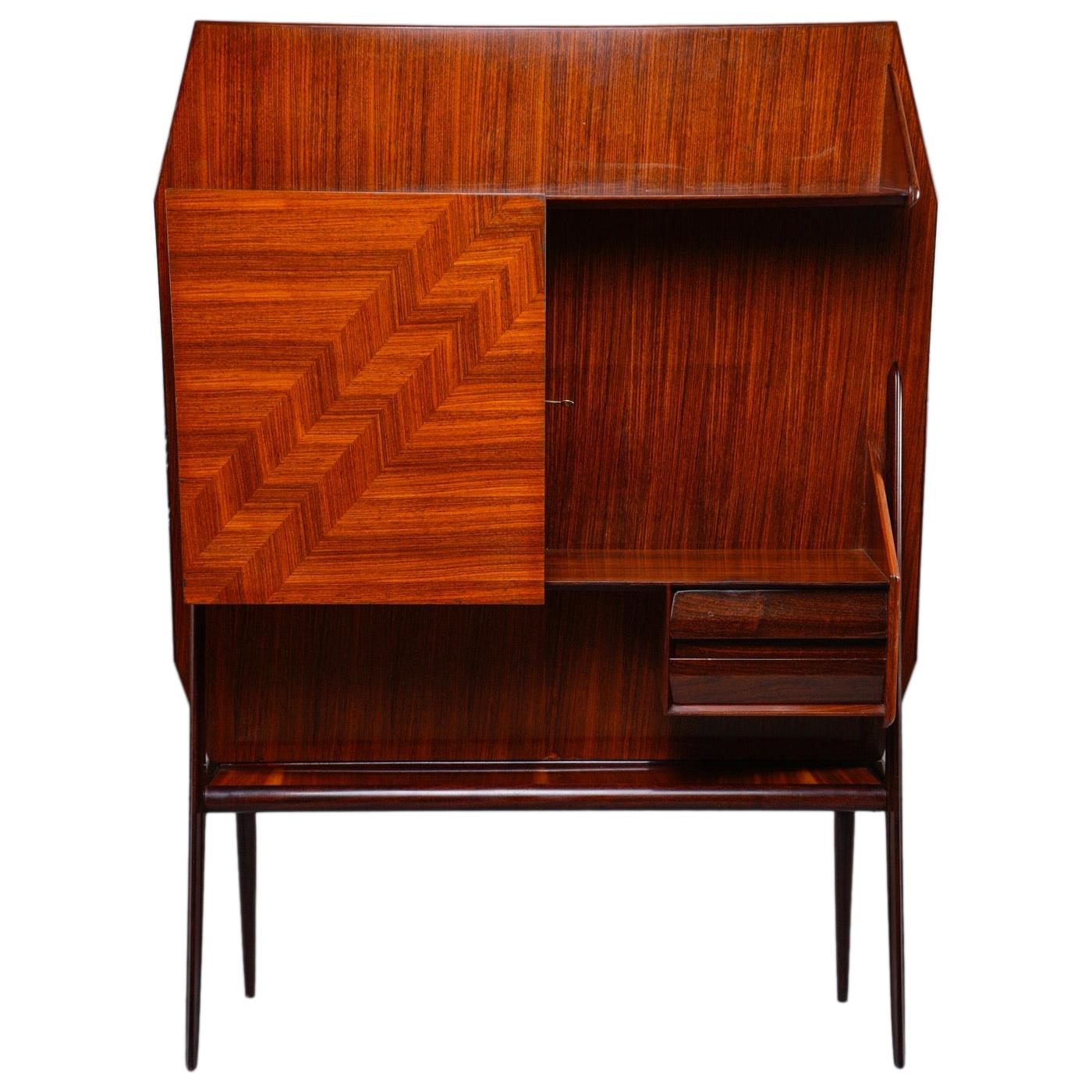 Midcentury Italian Freestanding Wall Unit with Marquetry For Sale at ...