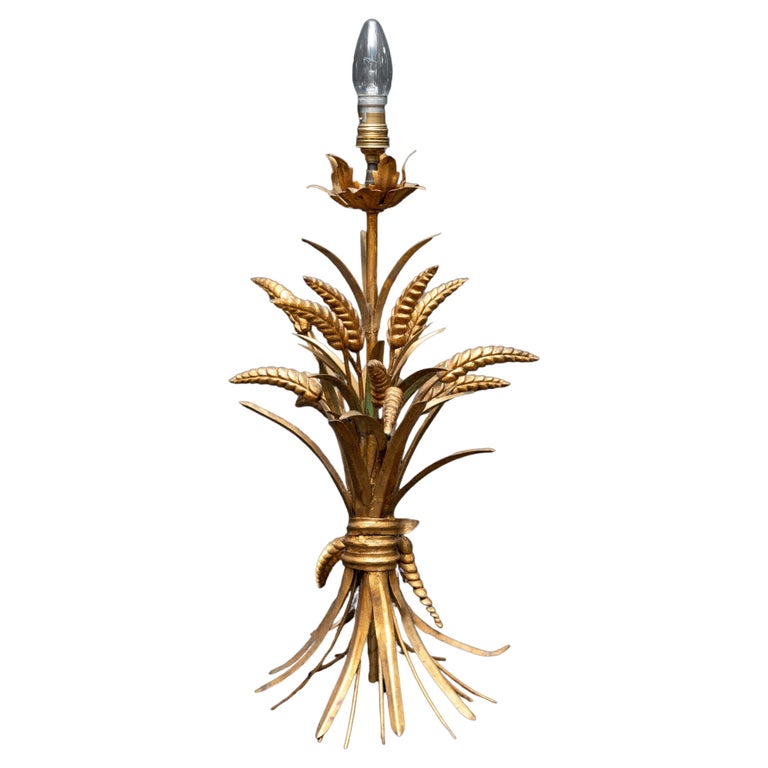 Mid-Century Italian Gilt Wheat Lamp at 1stDibs