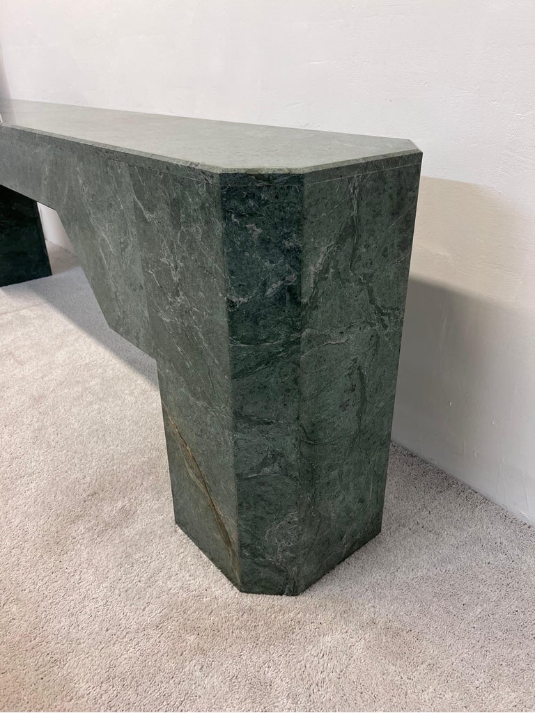 Mid-Century Italian Green Marble Console Table, 1970s at 1stDibs