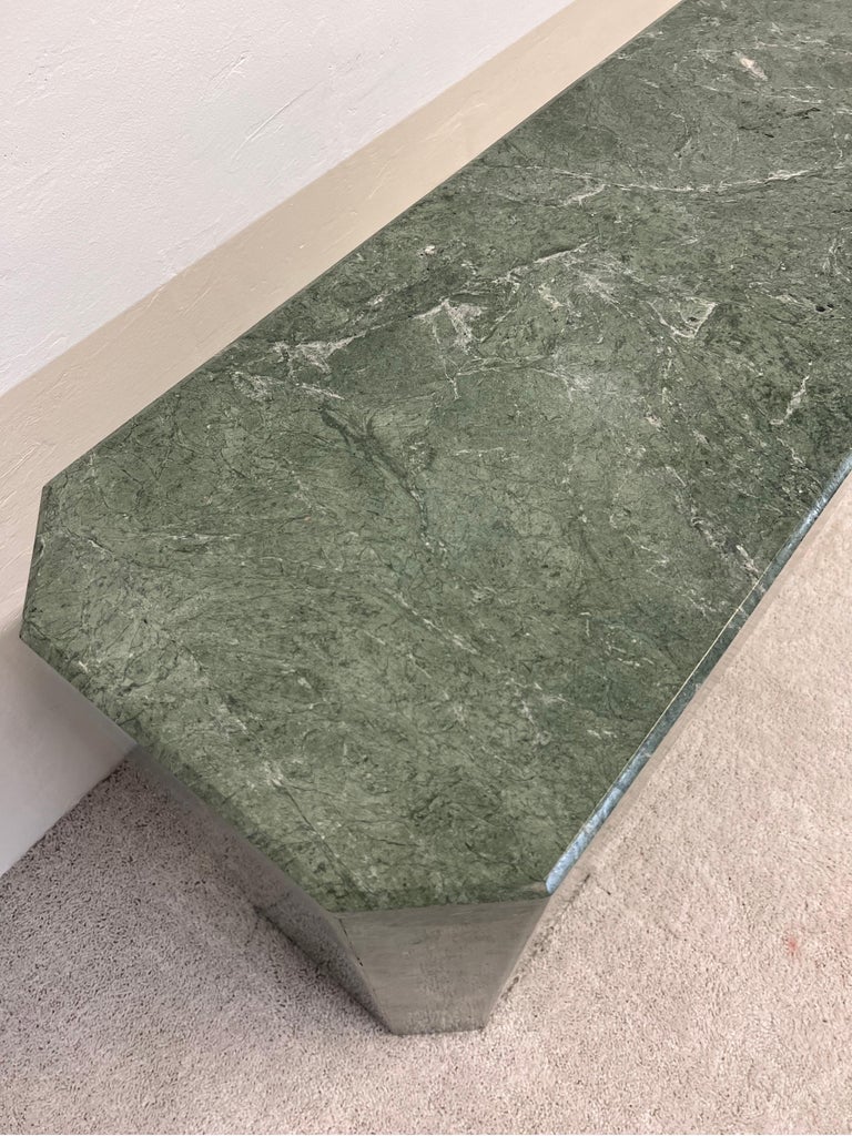 Mid-Century Italian Green Marble Console Table, 1970s at 1stDibs