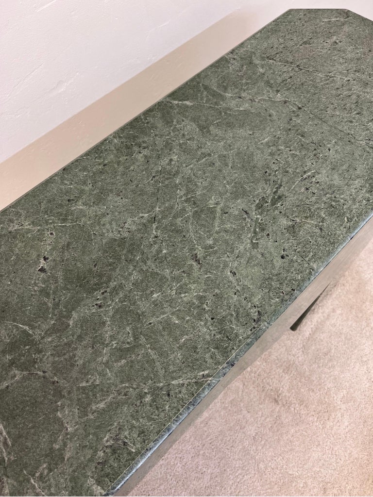 Mid-Century Italian Green Marble Console Table, 1970s at 1stDibs