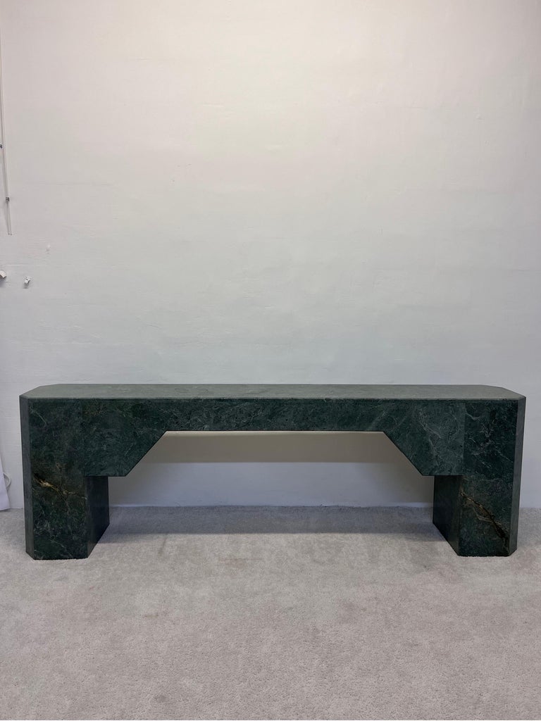 Mid-Century Italian Green Marble Console Table, 1970s at 1stDibs