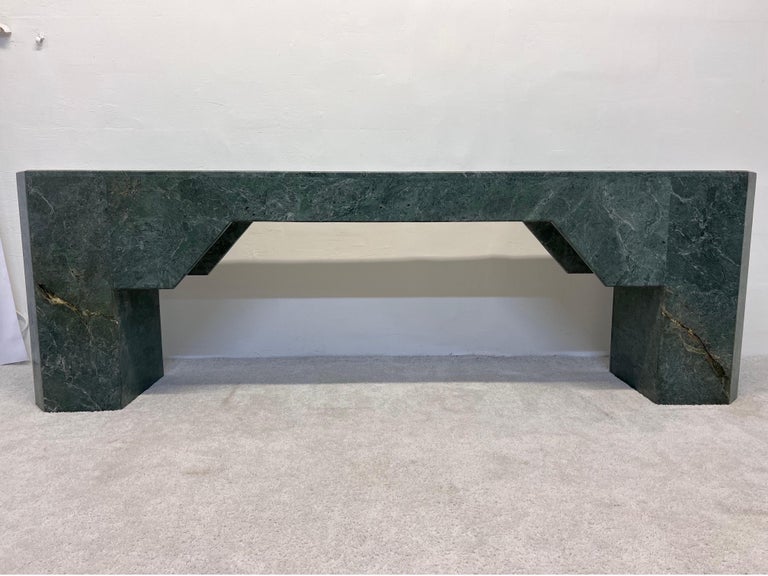 Mid-Century Italian Green Marble Console Table, 1970s at 1stDibs