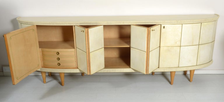 Mid Century italian "Half Moon" Shaped Folding Doors Sideboard by La ...