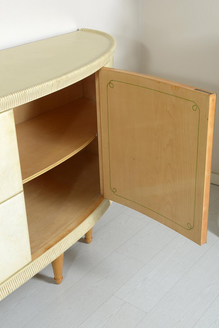 Mid Century italian "Half Moon" Shaped Folding Doors Sideboard by La ...