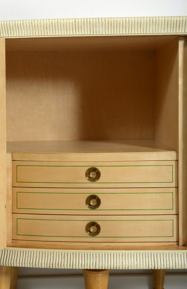 Mid Century italian "Half Moon" Shaped Folding Doors Sideboard by La ...