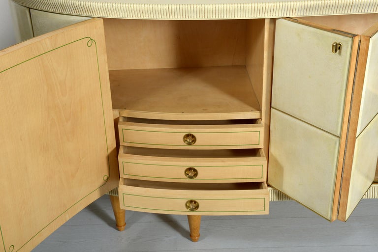 Mid Century italian "Half Moon" Shaped Folding Doors Sideboard by La ...