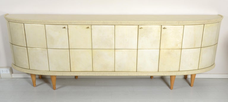 Mid Century italian "Half Moon" Shaped Folding Doors Sideboard by La ...