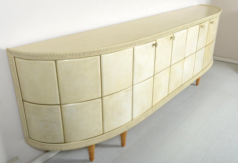 Mid Century italian "Half Moon" Shaped Folding Doors Sideboard by La ...