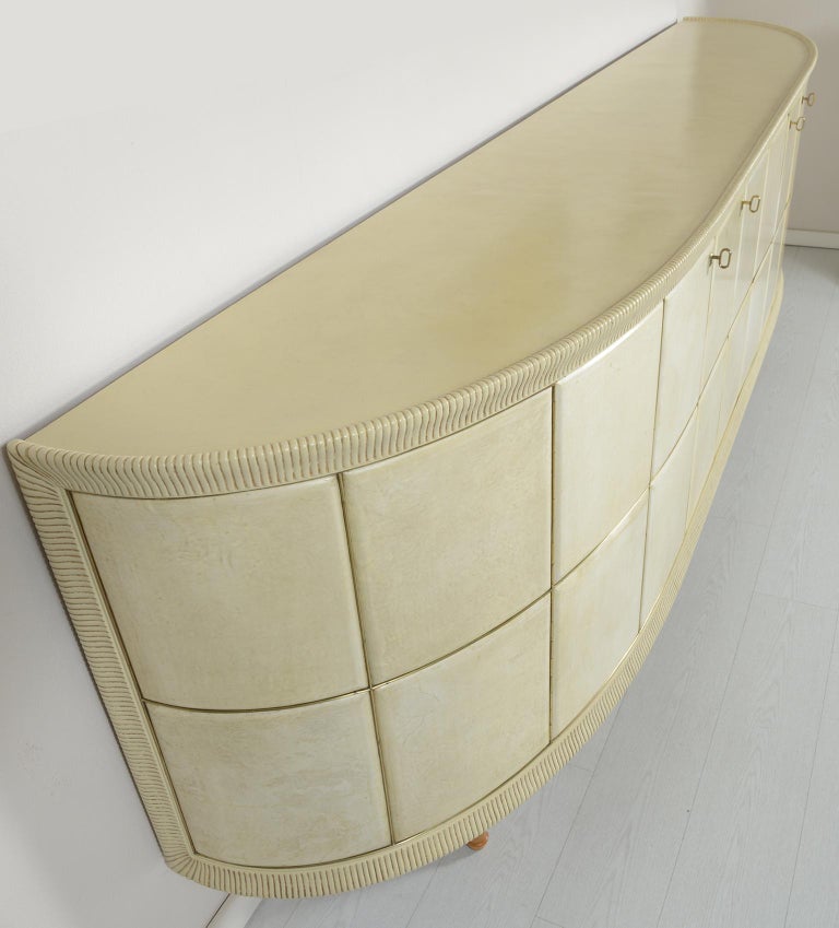 Mid Century italian "Half Moon" Shaped Folding Doors Sideboard by La ...