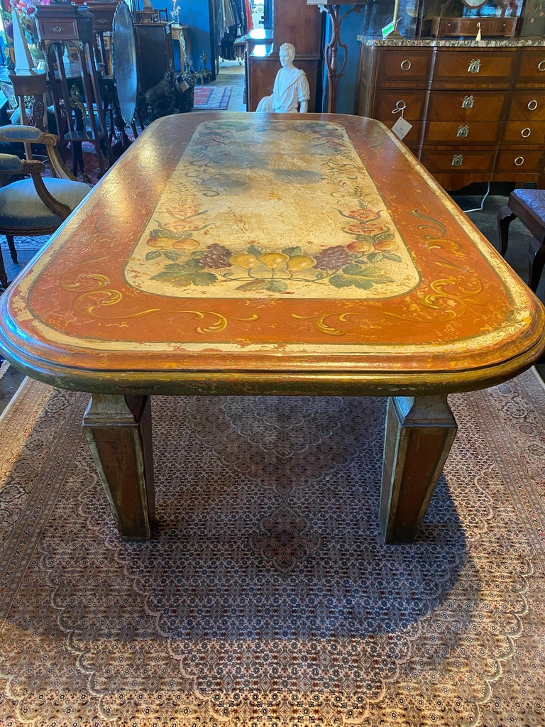 Mid-Century Italian Hand Painted Dining Table For Sale at 1stDibs ...