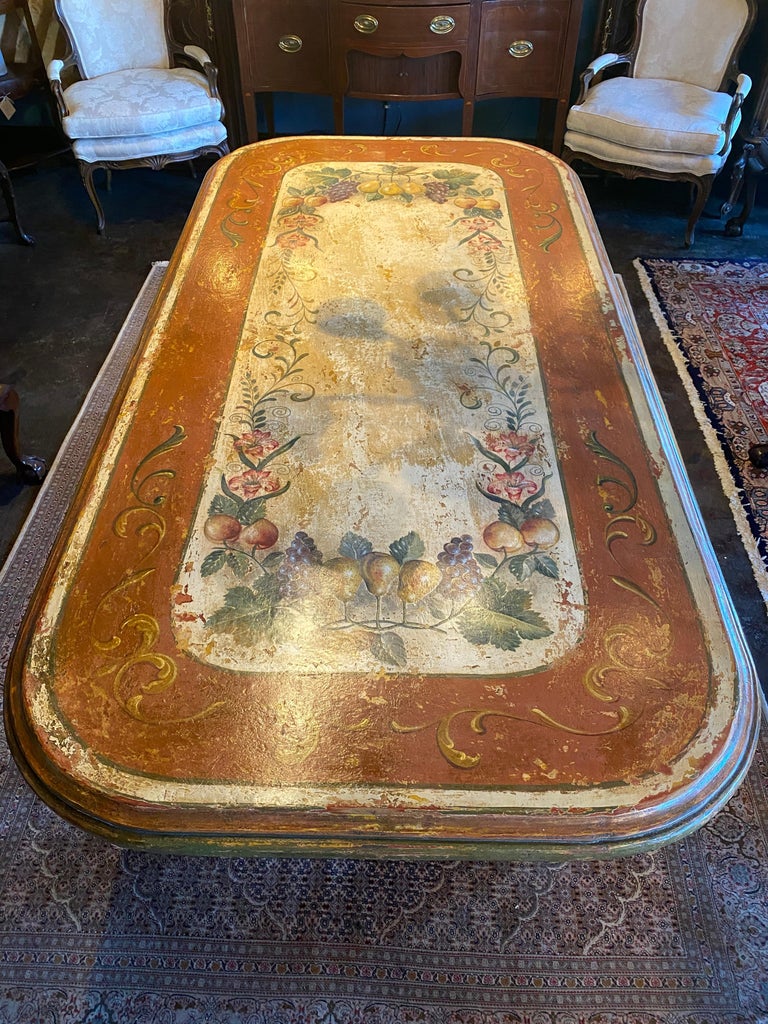 Mid-Century Italian Hand Painted Dining Table For Sale at 1stDibs ...