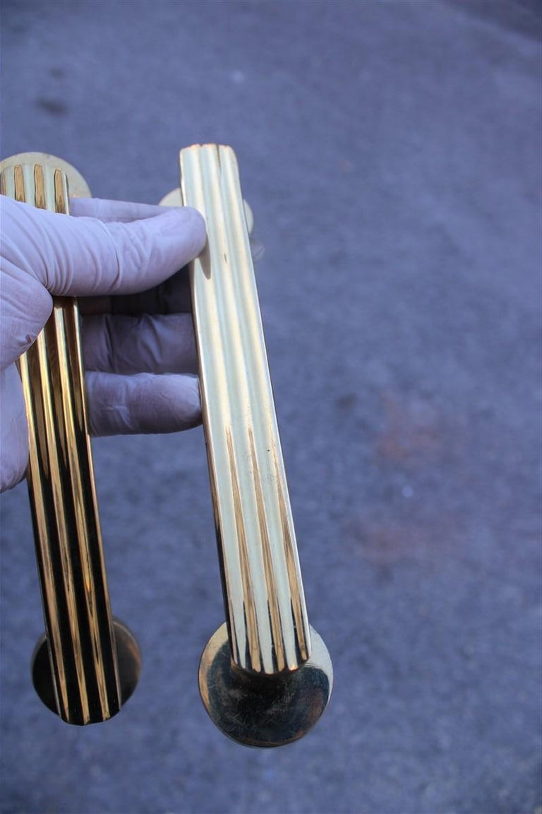 Mid-Century Italian Handles in Solid Brass Rational Minimal Design Gold ...