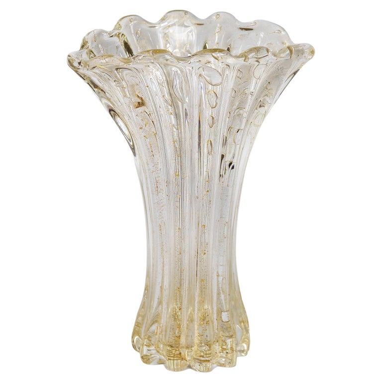 Mid-Century Italian Handmade Murano Glass Vase at 1stDibs