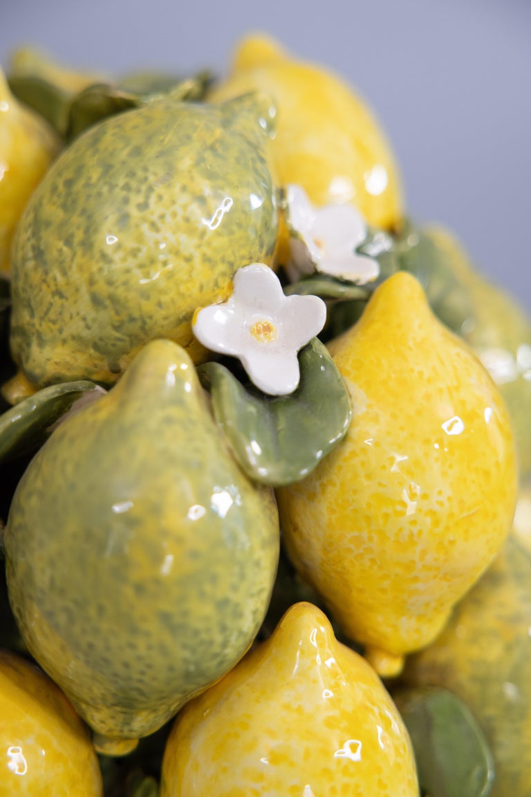 Mid Century Italian Majolica Lemons and Limes Topiary Basket ...