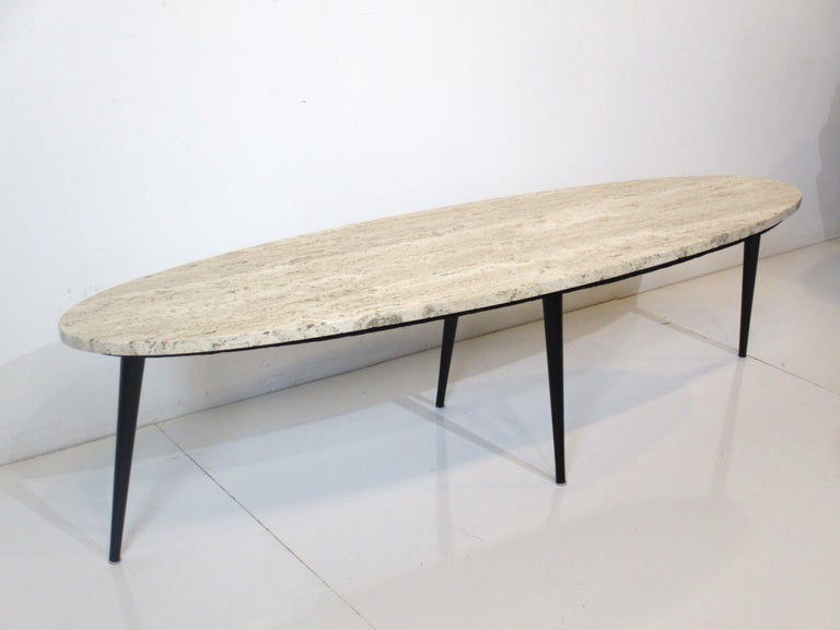 Mid-Century Italian Marble / Steel Coffee Table For Sale at 1stDibs