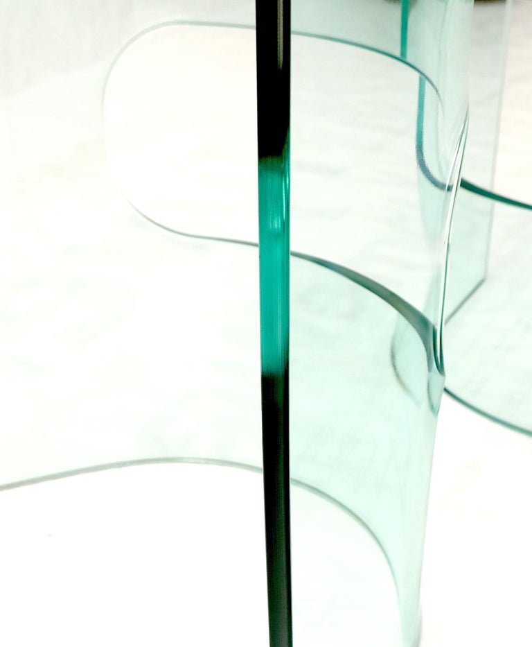 Mid Century Italian Modern Bend Glass C Shape Base Coffee Side Table ...