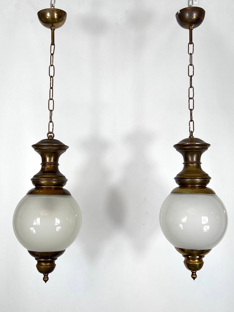 Mid-Century Italian Modern Pair of Pendants in the Style of Azucena at ...