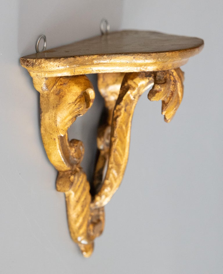 Mid Century Italian Neoclassical Carved Giltwood Wall Bracket Shelf For ...