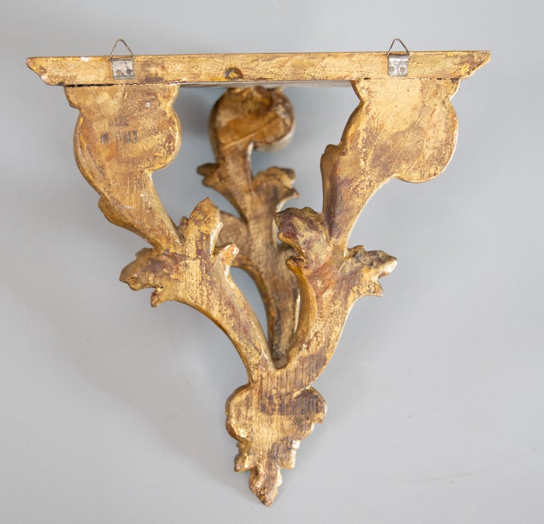 Mid Century Italian Neoclassical Carved Giltwood Wall Bracket Shelf For ...