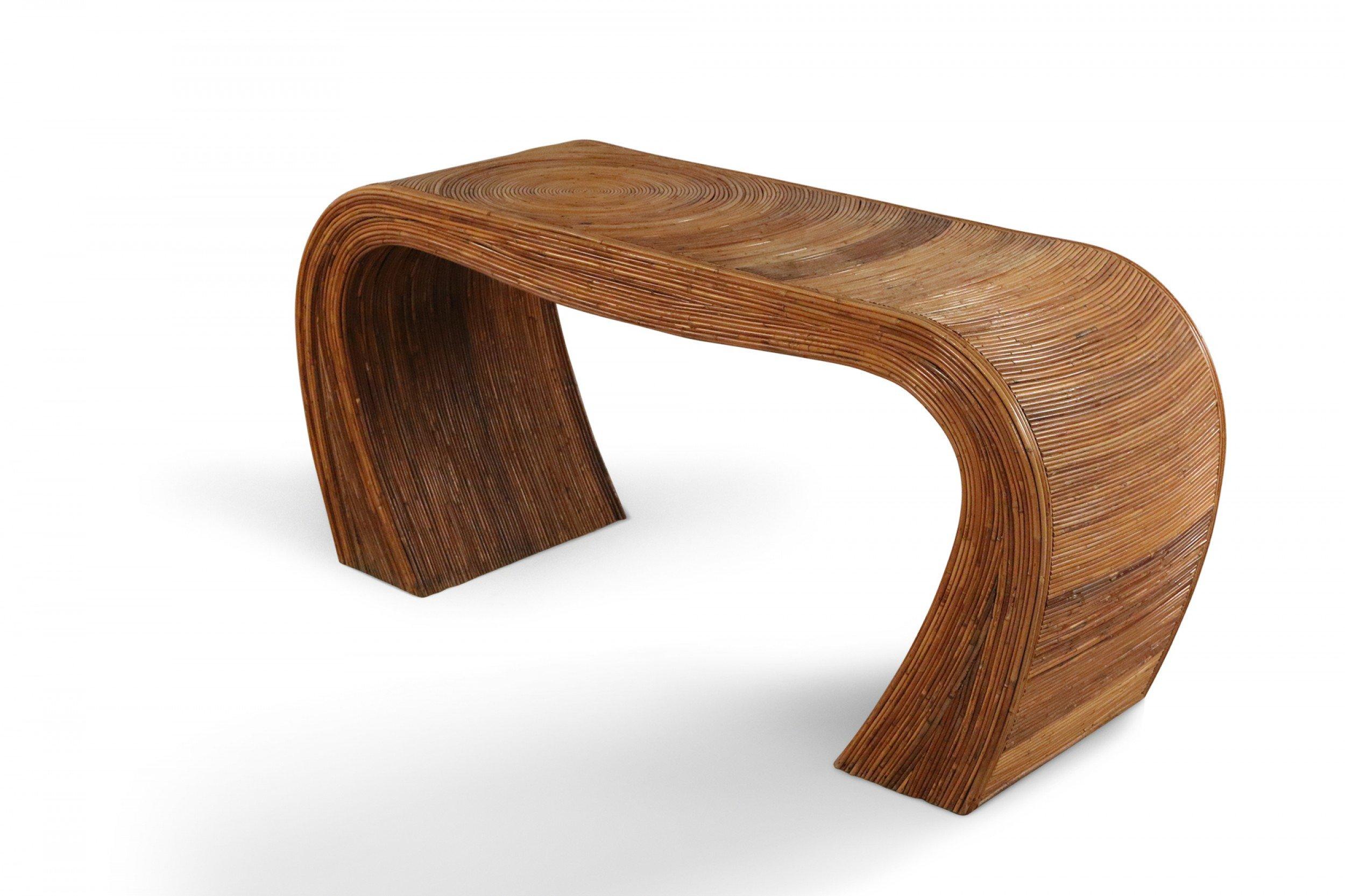 Midcentury Italian Pencil Reed Console Table at 1stDibs