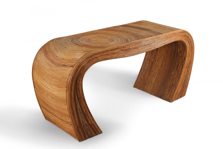 Midcentury Italian Pencil Reed Console Table at 1stDibs