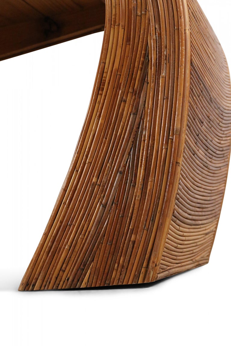 Midcentury Italian Pencil Reed Console Table at 1stDibs