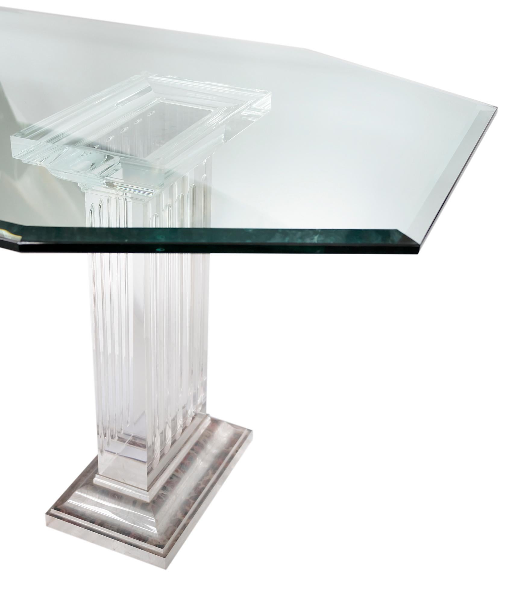Mid-Century Italian Plexiglass and Glass Top Dining Table For Sale at ...