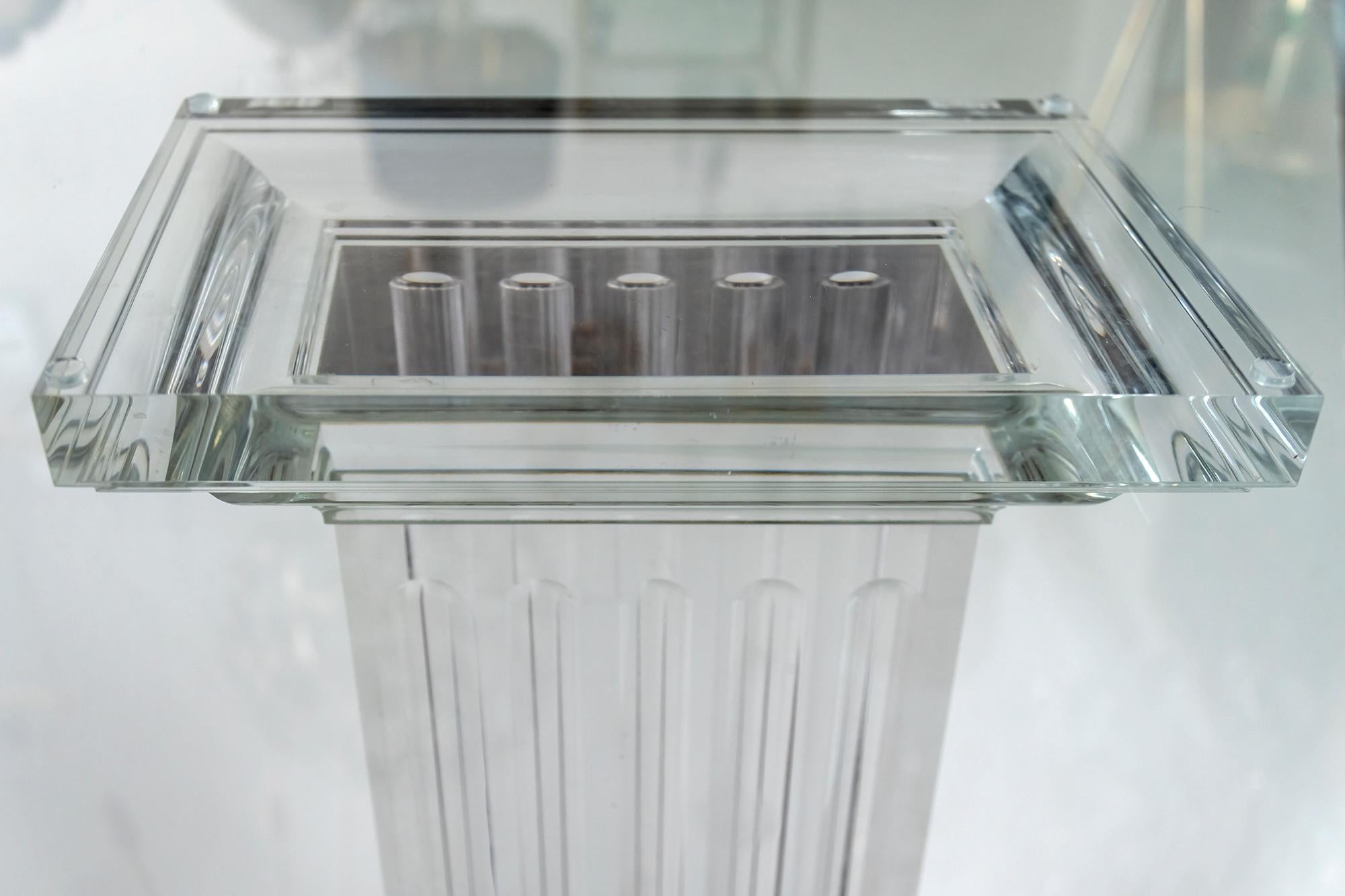 Mid-Century Italian Plexiglass and Glass Top Dining Table For Sale at ...