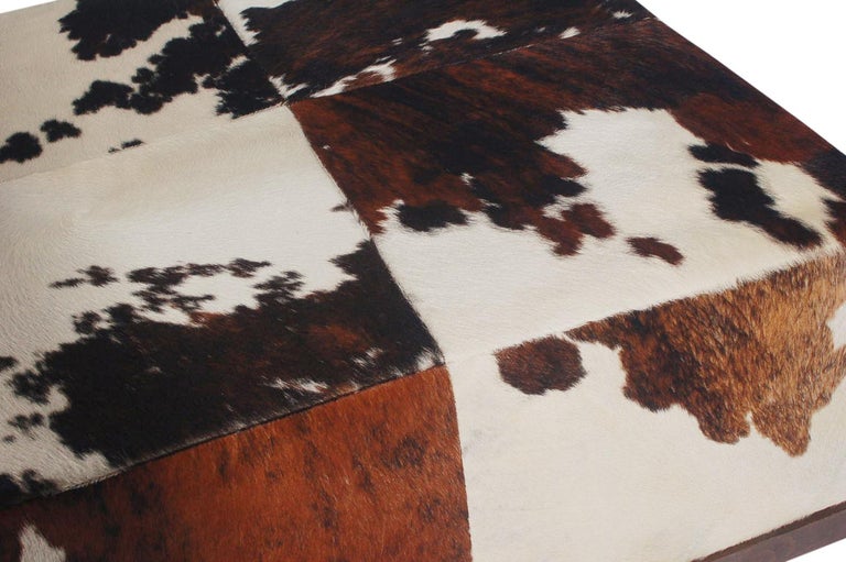 Mid Century Italian Post Modern Cowhide Oversized Ottoman or Cocktail ...