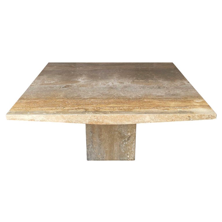 Mid Century Italian Post Modern Large Square Organic Marble Dining ...