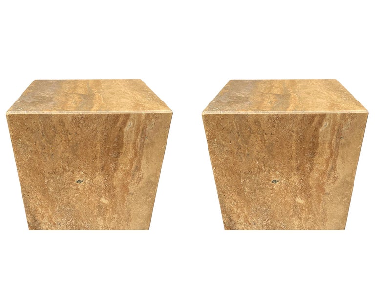 Mid Century Italian Post Modern Marble Side Tables or End Tables on ...