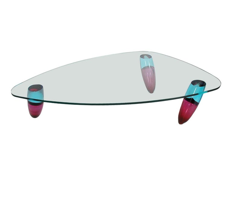 Midcentury Italian Postmodern Murano Freeform Glass Cocktail Table ...