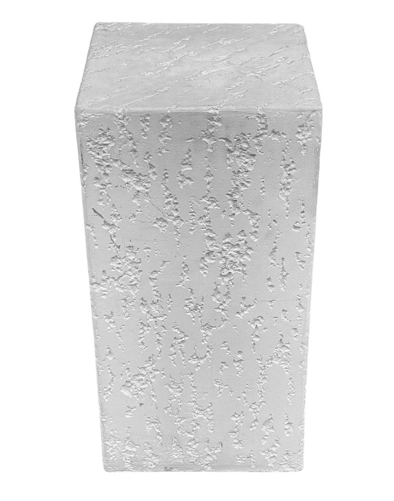 Midcentury Italian Post Modern off White Plaster Cube Pedestal or Side ...