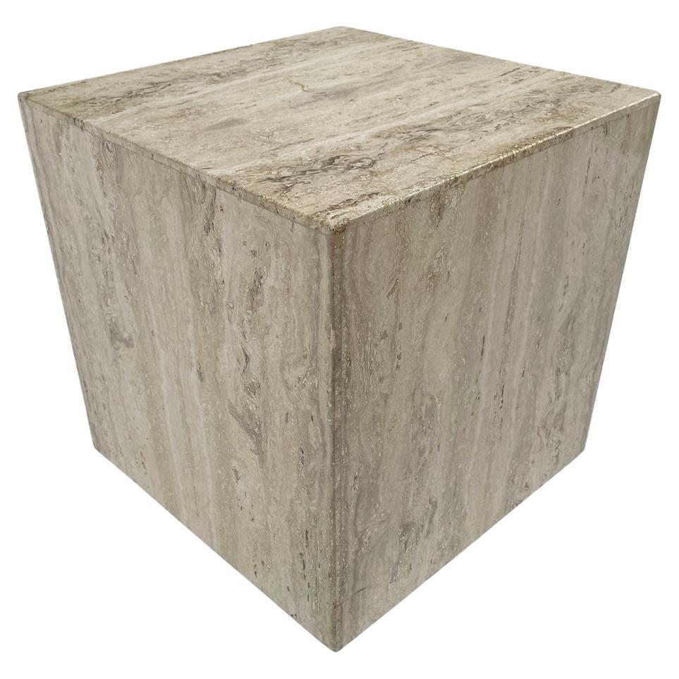 Pair of Italian Marble or Fossil Cube Side Tables at 1stDibs | faux ...