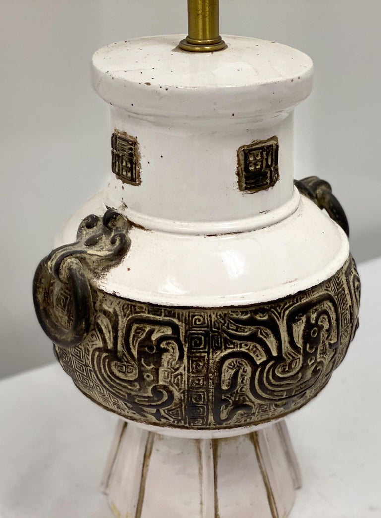 Mid-Century Italian Pottery Table Lamp by Marbro in the Manner of ...