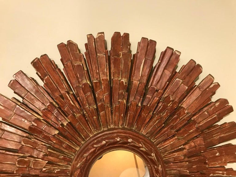 Mid Century Italian Red Starburst Mirror by Palladio For Sale at ...