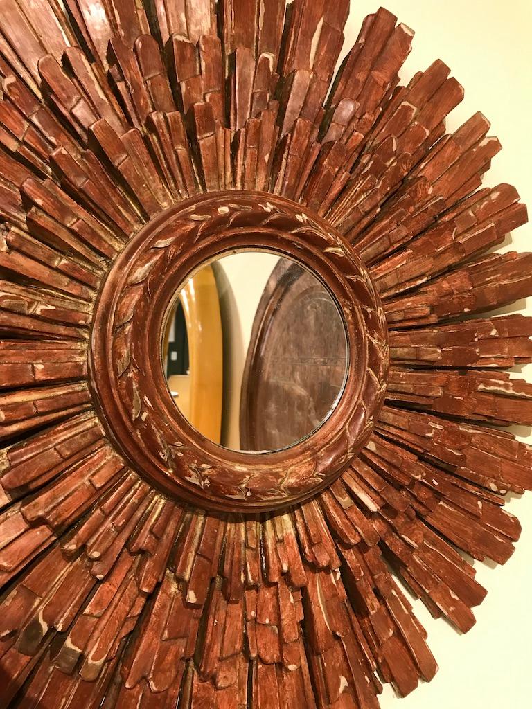 Mid Century Italian Red Starburst Mirror by Palladio For Sale at ...