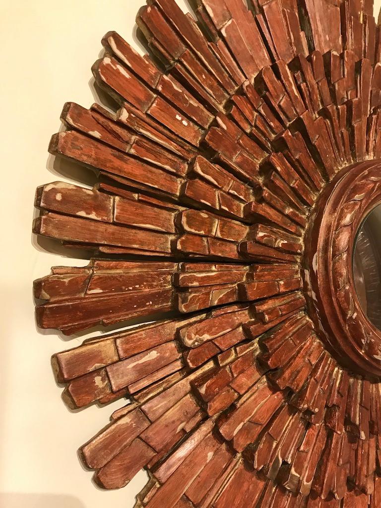 Mid Century Italian Red Starburst Mirror by Palladio For Sale at ...