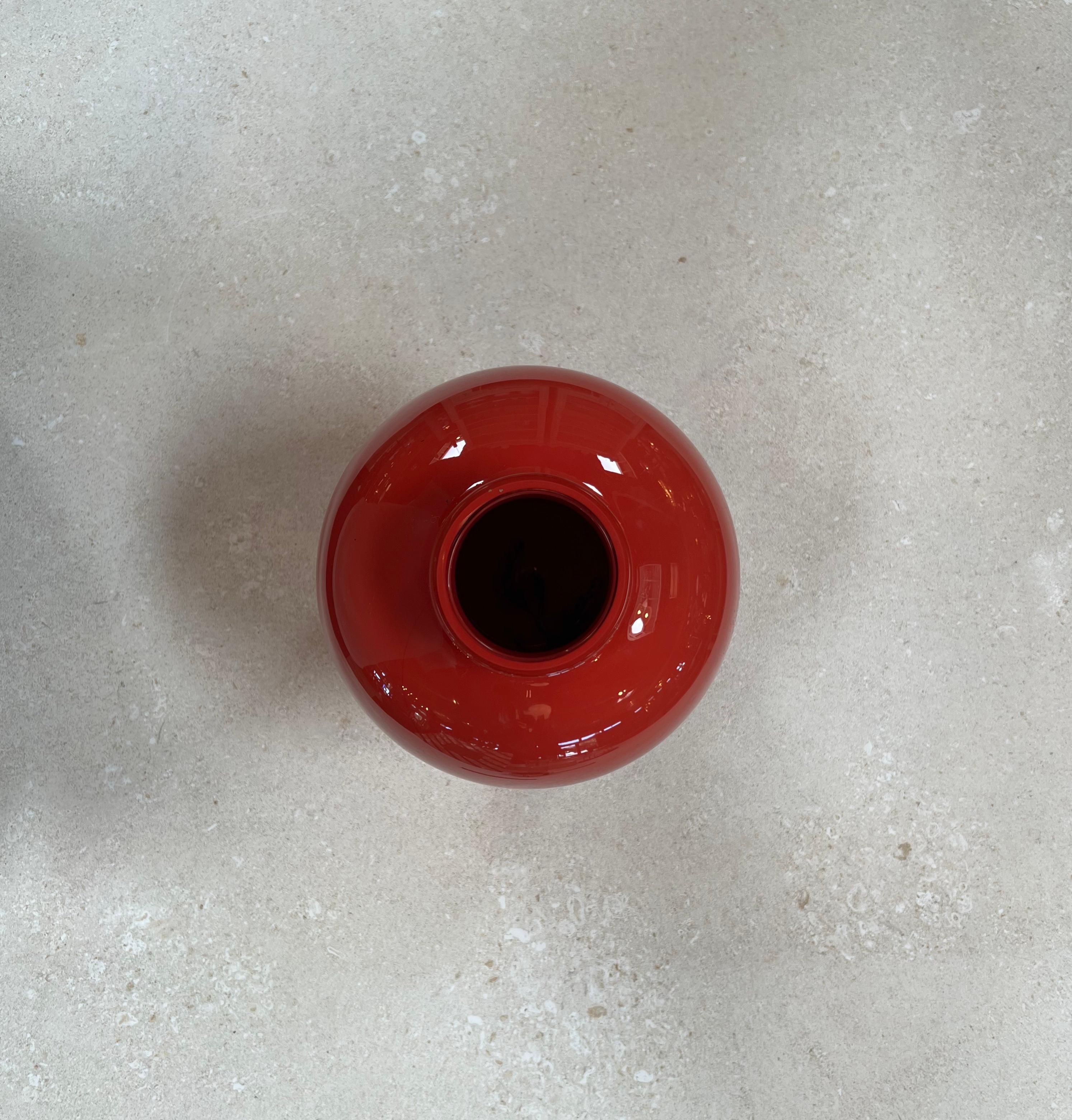 Mid Century Italian Red Vase By Venini 1960s at 1stDibs | vasi venini ...