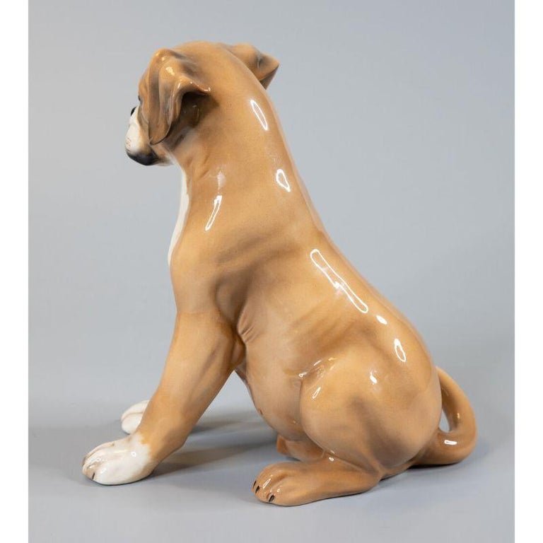 Mid Century Italian Ronzan Signed Boxer Dog For Sale at 1stDibs
