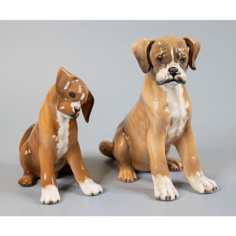 Mid Century Italian Ronzan Signed Boxer Dog For Sale at 1stDibs