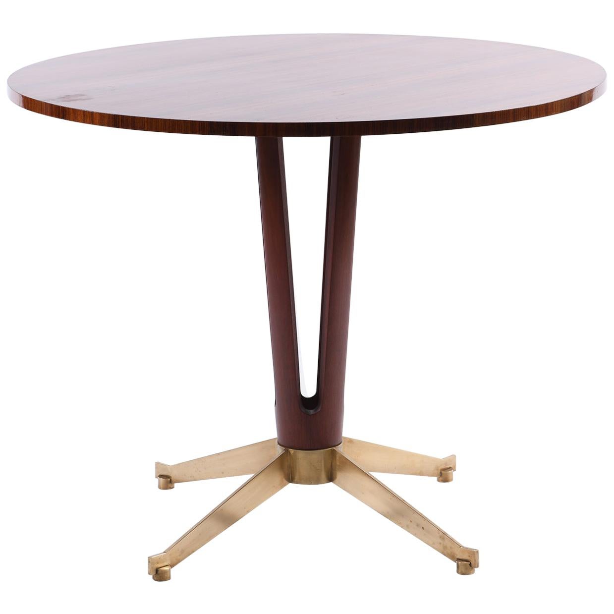 Italian 70s Round Table with Pyramid Base by Fratelli Saporiti at 1stDibs