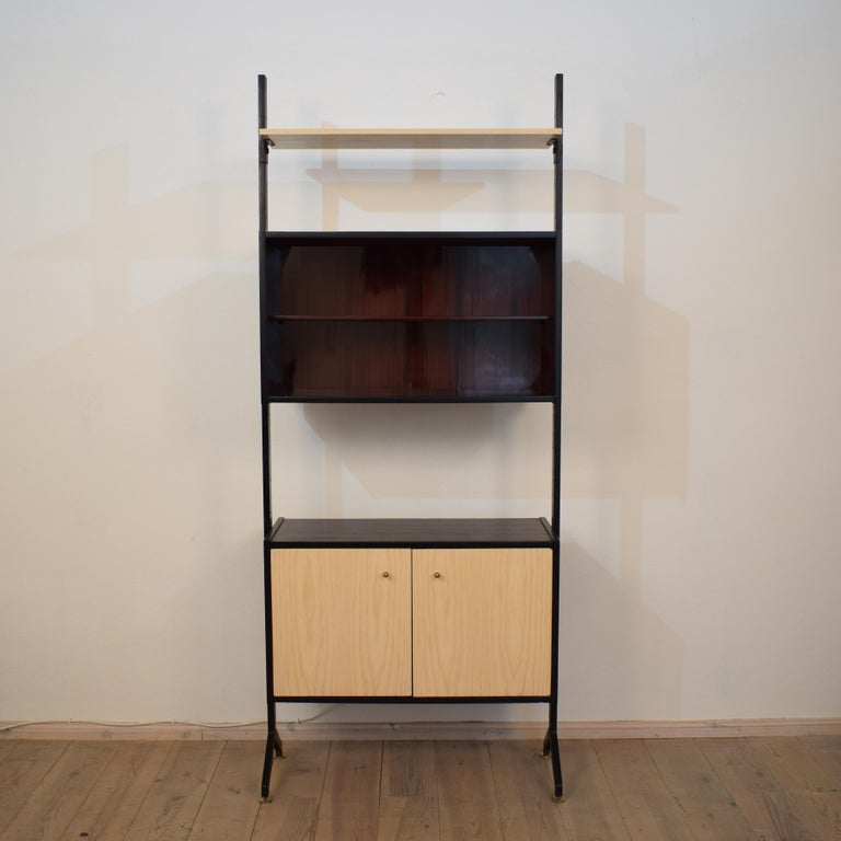Midcentury Italian Shelf or Room Divider by BR Italia Metal and Wood ...