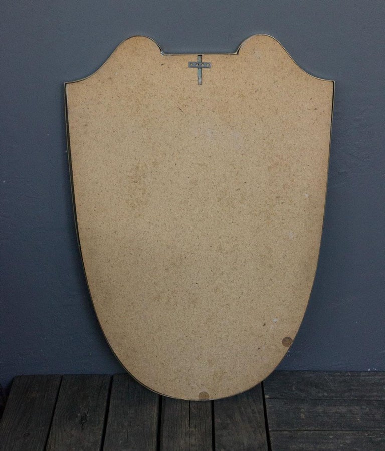 Mid-Century Italian Shield Shape Mirror For Sale at 1stDibs